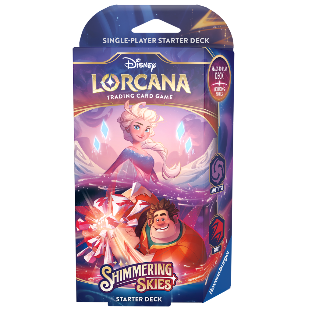 Disney Lorcana: Shimmering Skies Starter Deck - Amethyst and Ruby ...